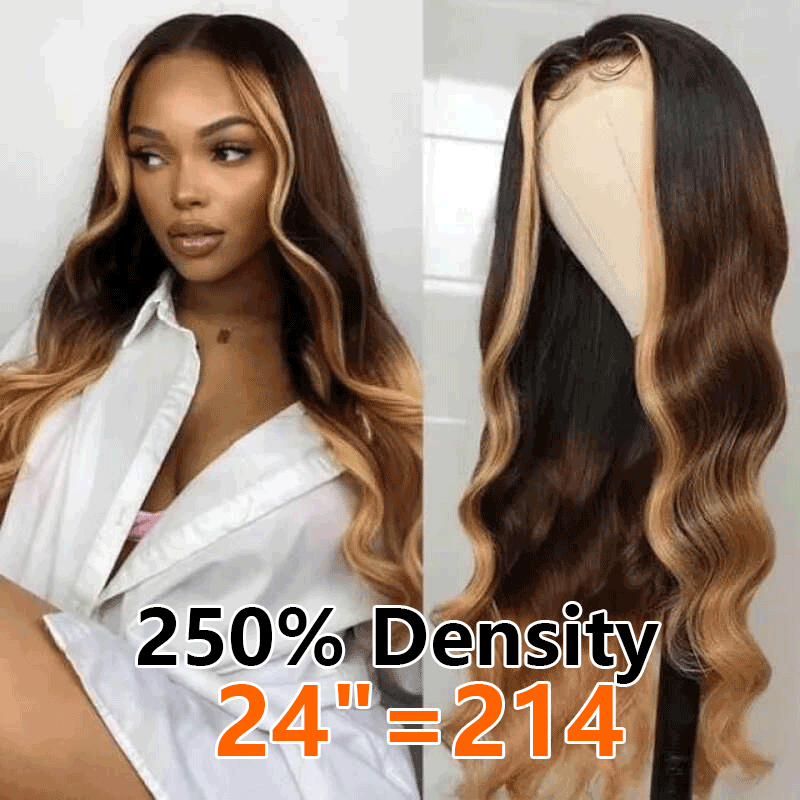 250 High Density T1b 4 27 Ombre Body Wave 13x6 Lace Full Frontal
