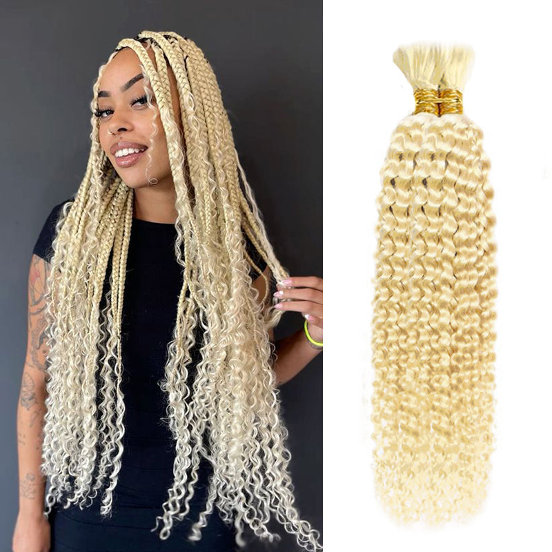 Boho 613 Blonde Bulk Hair For Braiding 100% Human Hair Extensions 100g ...