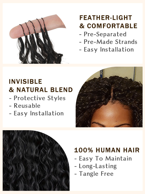 Pre-Divided Human Braiding Hair Boho Braids Human Locs Crochet Braids ...